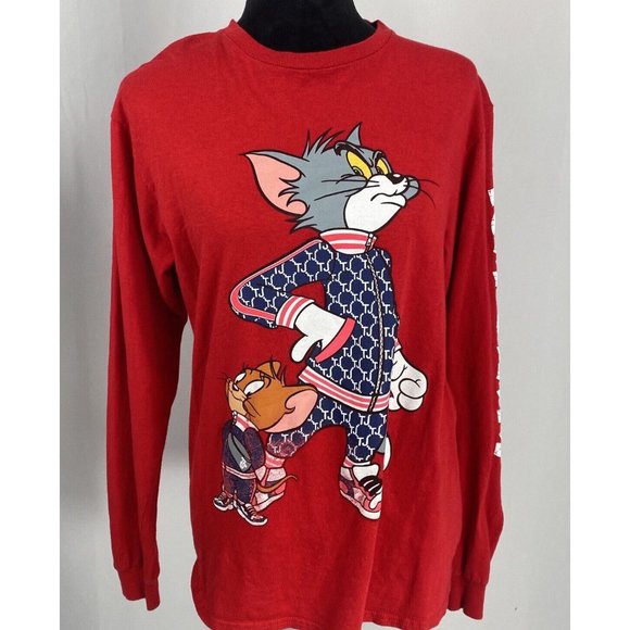 Tom and Jerry | Shirts | Tom Jerry Cartoon Red Fashion Track Suit Cat ...